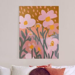 Bilderwelten Leinwandbild Blumenwiese in warmen Farben