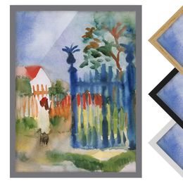 Bilderwelten Bild mit Rahmen - Hochformat August Macke - Gartentor