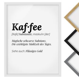 Spruch Bild mit Rahmen Die Definition von Kaffee