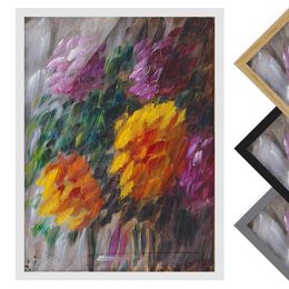 Bilderwelten Bild mit Rahmen Blumen einzigartig modern inkl. Rahmung - Alexej von Jawlensky - Chrysanthemen im Sturm - Deko Wohnzimmer Schlafzimmer