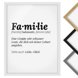 Spruch Bild mit Rahmen Die Definition von Familie