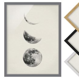 Bilderwelten Bild mit Rahmen - Hochformat Drei Monde