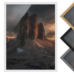 Bilderwelten Bild mit Rahmen - Hochformat Drei Zinnen