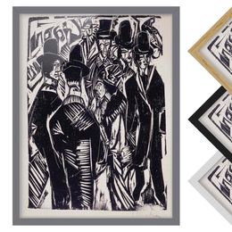 Bilderwelten Bild mit Rahmen - Hochformat Ernst Ludwig Kirchner - Stra&szlig;enszene