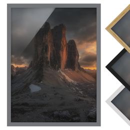 Bilderwelten Bild mit Rahmen - Hochformat Drei Zinnen