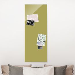 Bilderwelten Glasbild Unifarben gr&uuml;n Glas Wandbild - Lindgr&uuml;n Bambus - Deko Wohnzimmer Schlafzimmer