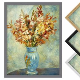 Bilderwelten Bild mit Rahmen - Hochformat Auguste Renoir - Gladiolen in Vase
