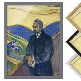 Bilderwelten Bild mit Rahmen - Hochformat Edvard Munch - Portr&auml;t Nietzsche