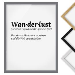 Bilderwelten Bild mit Rahmen - Hochformat Die Definition von Wanderlust