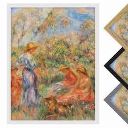 Bilderwelten Bild mit Rahmen originell bunt modern inkl. Rahmung - Auguste Renoir - Landschaft mit Frauen und Kind - Deko Wohnzimmer Schlafzimmer