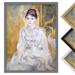 Bilderwelten Bild mit Rahmen - Hochformat Auguste Renoir - Junges M&auml;dchen mit Schwan
