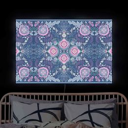 Bilderwelten LED-Wechselbild Detailliertes Boho Muster in Blau