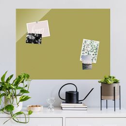 Bilderwelten Glasbild Unifarben gr&uuml;n Glas Wandbild - Lindgr&uuml;n Bambus - Deko Wohnzimmer Schlafzimmer