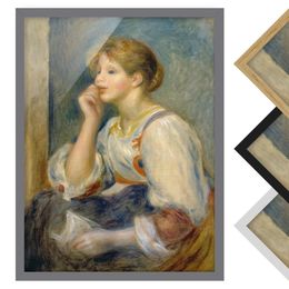 Bilderwelten Bild mit Rahmen - Hochformat Auguste Renoir - Junges M&auml;dchen mit Brief
