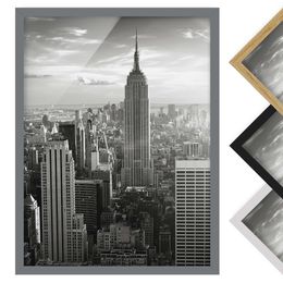 Bilderwelten Bild mit Rahmen - Hochformat Manhattan Skyline