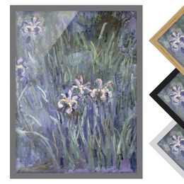 Bilderwelten Bild mit Rahmen - Hochformat Claude Monet - Schwertlilien