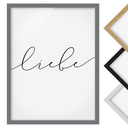 Bilderwelten Bild mit Rahmen - Hochformat Liebe Kalligraphie