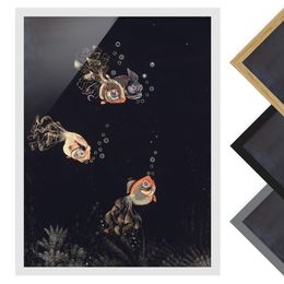 Bilderwelten Bild mit Rahmen Tiere einzigartig modern inkl. Rahmung - Jean Dunand - Unterwasser Szene - Deko Wohnzimmer Schlafzimmer