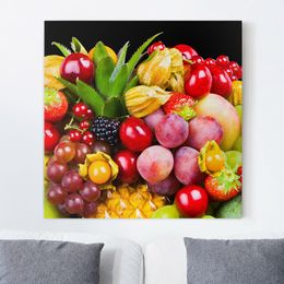 Bilderwelten Leinwandbild - Quadrat Fruit Bokeh