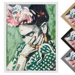 Blumen Bild mit Rahmen Frida Kahlo - Collage No.3