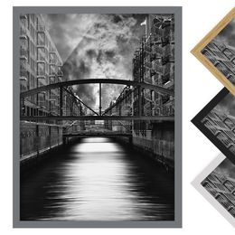 Bilderwelten Bild mit Rahmen - Hochformat Hamburgs andere Seite