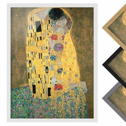 Bilderwelten Bild mit Rahmen - Hochformat Gustav Klimt - Der Ku&szlig;