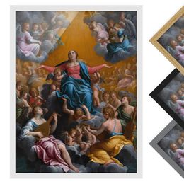 Bilderwelten Bild mit Rahmen originell einzigartig modern inkl. Rahmung - Guido Reni - Himmelfahrt Mariens - Deko Wohnzimmer Schlafzimmer