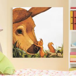 Bilderwelten Leinwandbild Wald Illustration Kunstdruck Leinwanddruck - Jacoby und Stuart - Umarmung - B&auml;ume XXL Kinderzimmer Baby M&auml;dchen Jungen