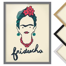 Bilderwelten Bild mit Rahmen - Hochformat Frida Kahlo - Friducha