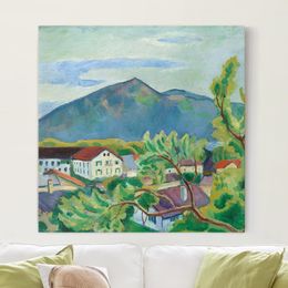 Bilderwelten Leinwandbild - Quadrat August Macke - Fr&uuml;hlingslandschaft in Tegernsee