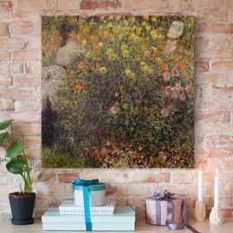 Bilderwelten Leinwandbild - Quadrat Claude Monet - Blumengarten