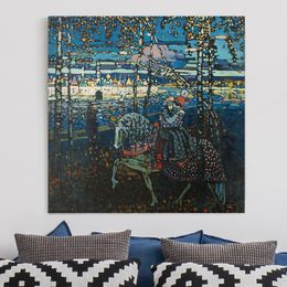 Bilderwelten Leinwandbild originell Abstrakt Kunstdruck Leinwanddruck - Wassily Kandinsky - Reitendes Paar - Wandbild XXL Wohnzimmer Schlafzimmer