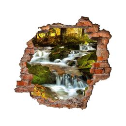 Bilderwelten Wandtattoo Natur modern 3D-Effekt gr&uuml;n - Wasserfall herbstlicher Wald - Landschaft Wohnzimmer Schlafzimmer