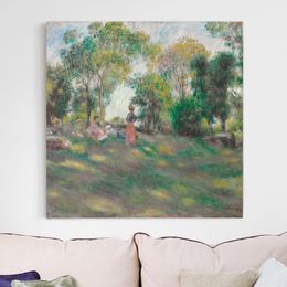 Bilderwelten Leinwandbild Natur modern Kunstdruck Leinwanddruck - Auguste Renoir - Landschaft mit Figuren - Landschaft XXL Wohnzimmer Schlafzimmer