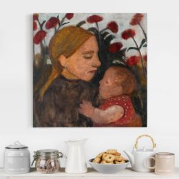 Bilderwelten Leinwandbild originell modern Kunstdruck Leinwanddruck - Paula Modersohn-Becker - Junge Frau mit Kind - Wandbild XXL Wohnzimmer Schlafzimmer
