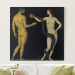 Bilderwelten Leinwandbild - Quadrat Franz von Stuck - Adam und Eva