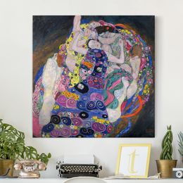 Bilderwelten Leinwandbild originell modern Kunstdruck violett - Gustav Klimt - Die Jungfrau - Erotik XXL Wohnzimmer Schlafzimmer