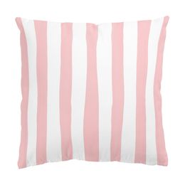 Bilderwelten Dekokissen Kissenbezug rosa modern - Vintage Italien Streifen Rosa Wei&szlig; - Streifen Sofakissen Bezug & F&uuml;llung in 40x40 50x50 60x60