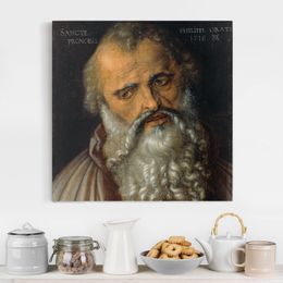 Bilderwelten Leinwandbild originell modern Kunstdruck Leinwanddruck - Albrecht D&uuml;rer - Der Apostel Philippus - Wandbild XXL Wohnzimmer Schlafzimmer