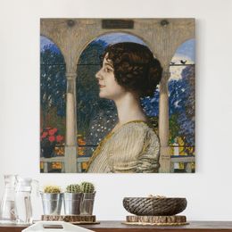 Bilderwelten Leinwandbild originell modern Kunstdruck Leinwanddruck - Franz von Stuck - Weibliches Portrait - Wandbild XXL Wohnzimmer Schlafzimmer