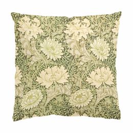 Bilderwelten Dekokissen Kissenbezug gr&uuml;n Vintage - William Morris Muster - Gro&szlig;e Bl&uuml;ten - Retro Sofakissen Bezug & F&uuml;llung in 40x40 50x50 60x60