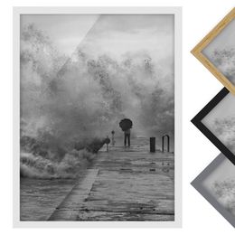 Bilderwelten Bild mit Rahmen - Hochformat Tosendes Meer