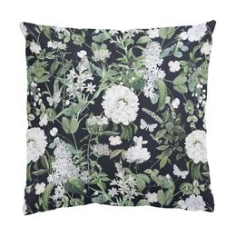Bilderwelten Dekokissen blau originell modern - Wei&szlig;e Bl&uuml;ten und Schmetterlinge auf Blau - Bett Couch Sofakissen Bezug & F&uuml;llung in 40x40 50x50 60x60