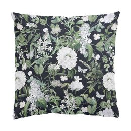 Bilderwelten Dekokissen Kissenbezug blau originell modern - Wei&szlig;e Bl&uuml;ten und Schmetterlinge auf Blau - Bett Couch Sofakissen Bezug & F&uuml;llung in 40x40 50x50 60x60