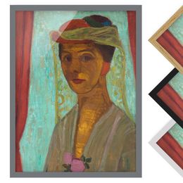 Bilderwelten Bild mit Rahmen - Hochformat Paula Modersohn-Becker - Selbstbildnis mit Hut