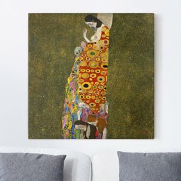 Bilderwelten Leinwandbild originell modern Kunstdruck gold - Gustav Klimt - Die Hoffnung II - Erotik XXL Wohnzimmer Schlafzimmer