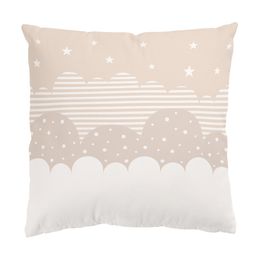 Bilderwelten Dekokissen beige Himmel Digital Art - Wolken und Sterne - beige - Himmel Kinderzimmer M&auml;dchen Jungen in 40x40 50x50 60x60