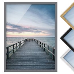 Bilderwelten Bild mit Rahmen - Hochformat Steg Promenade