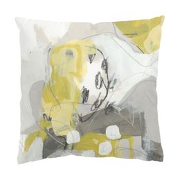 Bilderwelten Dekokissen Kissenbezug grau originell Abstrakt - Zitronen im Nebel III - Bett Couch Sofakissen Bezug & F&uuml;llung in 40x40 50x50 60x60
