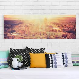 Bilderwelten Leinwandbild - Panorama Fiery Siena